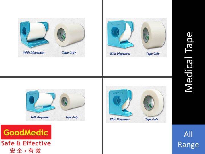 3M Micropore Surgical Tape (1.25cm / 2.5cm / 5cm / 7.6cm) With / Without Dispenser 9.1M/Roll ...
