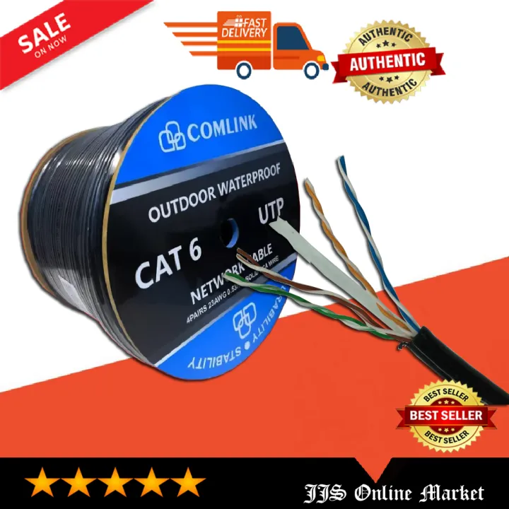 ORIGINAL COMLINK CAT 6 UTP CABLE Outdoor Waterproof 305 METER/1 BOX | COMLINK CAT6 Quality ...