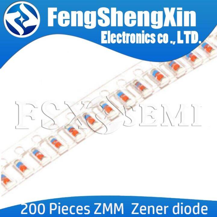 200Pcs Ll34ไดโอด Zener Smd Zmm 3V 3v3 3v9 4v7 5v1 7v5 8v2 10V 12V 15V 16V 18V 20V 24V 1/2W 0.5W ...