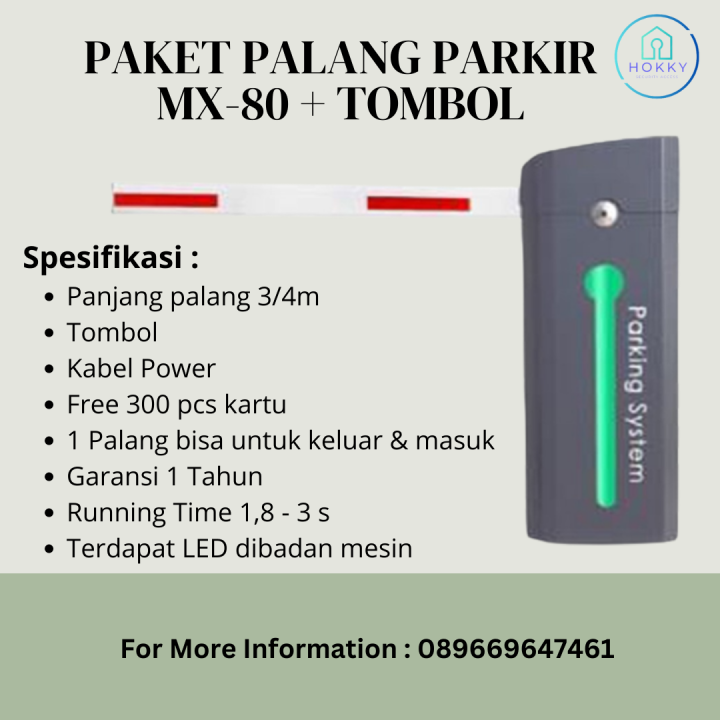 Palang Parkir Otomatis Barrier Gate Mx 80 + Tombol | Lazada Indonesia