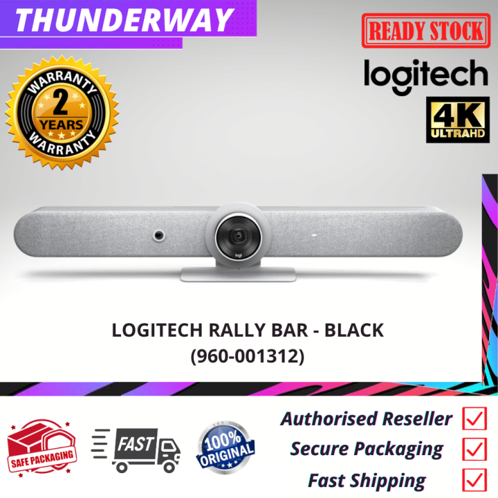 LOGITECH Rally Bar Black 4K UHD Including Logitech Tap with Cat5e Kit ...
