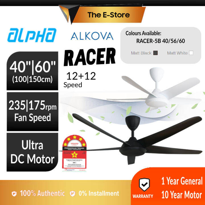 (10 Years Motor) ALPHA Alkova - RACER-5B/60 5 Blades 60 Inch Ultra DC ...