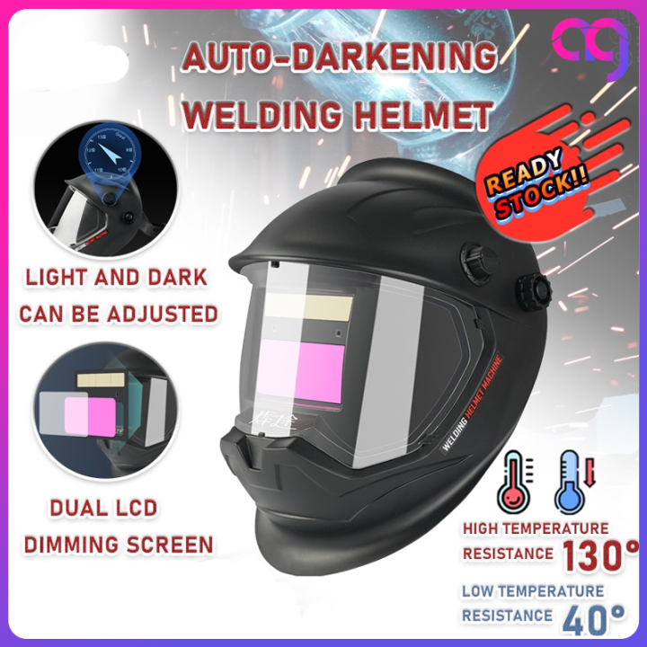 A-G Welding Helmet Solar Powered Auto Darkening Welding Helmet Mask Adjustable Brightness ...