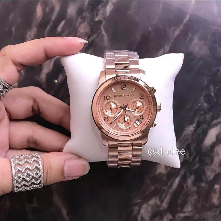 Original Michael Kors Women's Runway Rose Gold-Tone Watch MK5128 With 1 ...