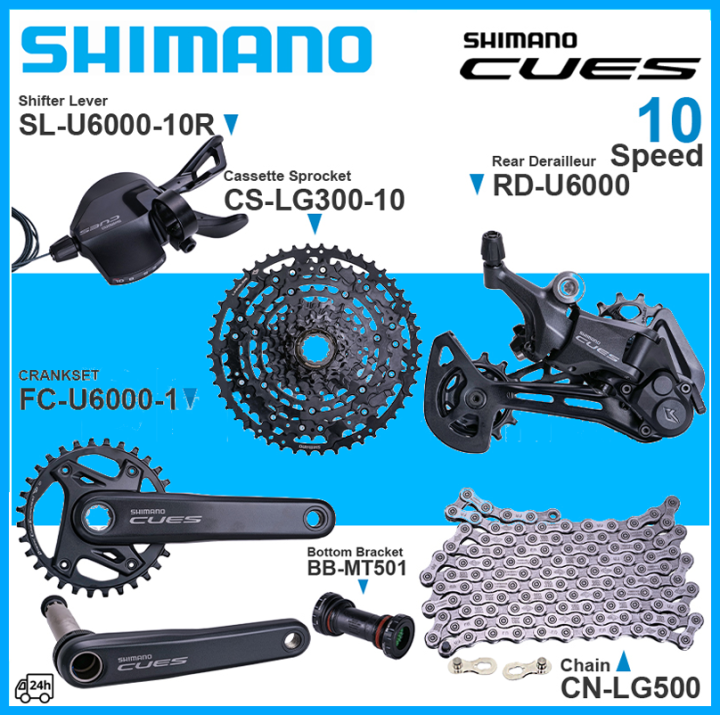 Shimano CUES U6000 10 Speed Groupset 1X10 Speed MTB Mountain Bike Shifter U6000 Lever Rear ...