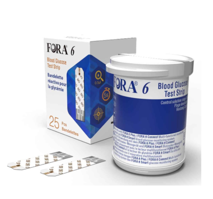Fora 6 Plus Blood Glucose Meter Test Strips 25s | Lazada