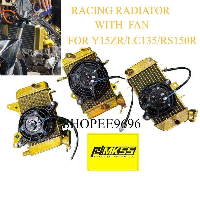 MKSS RACING GOLD Modified Radiator LC135/RS150/Y15ZR WITH FAN BIG ...