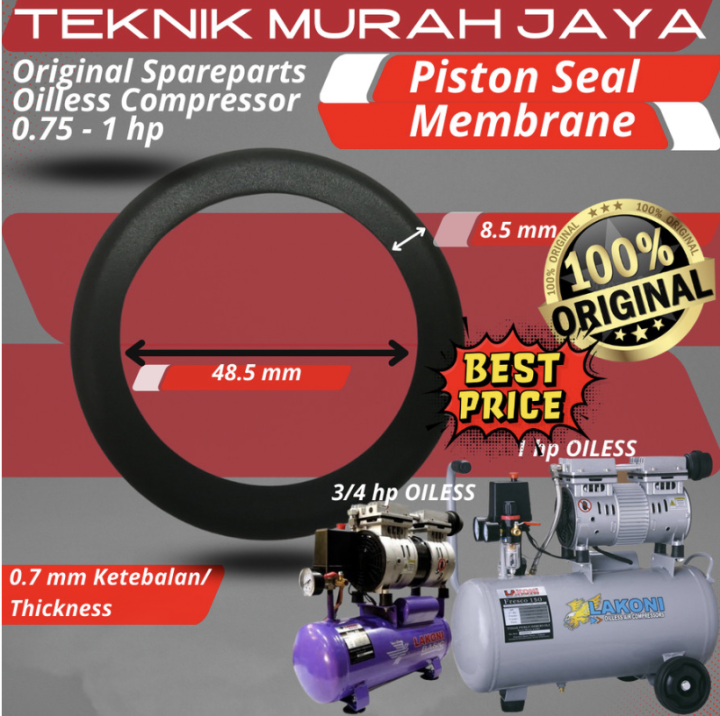 Sparepart Seal Membran Piston Kompresor Oilless Compressor Silent 3/4 ...