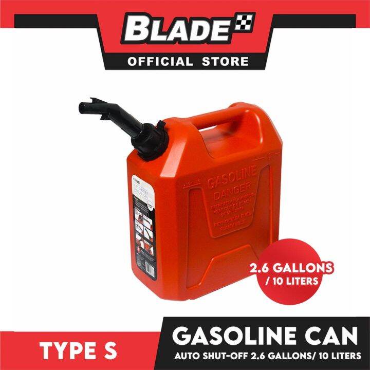 Type S Fuel Tank 10L Gas AC57376 Auto ShutOff Gasoline Can (Red ...