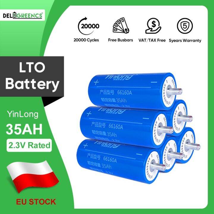 18PCS Yinlong 35Ah LTO Batteries Lithium Titanate Cells DIY Original ...