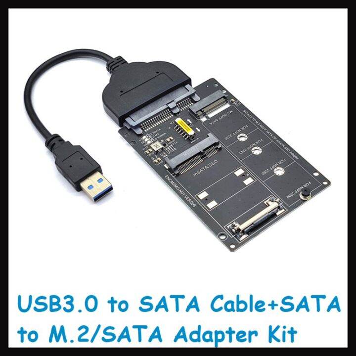 NGFF+MSATA to SATA3.0 Adapter Card+USB to SATA Cable M2 KEY B-M SSD to ...