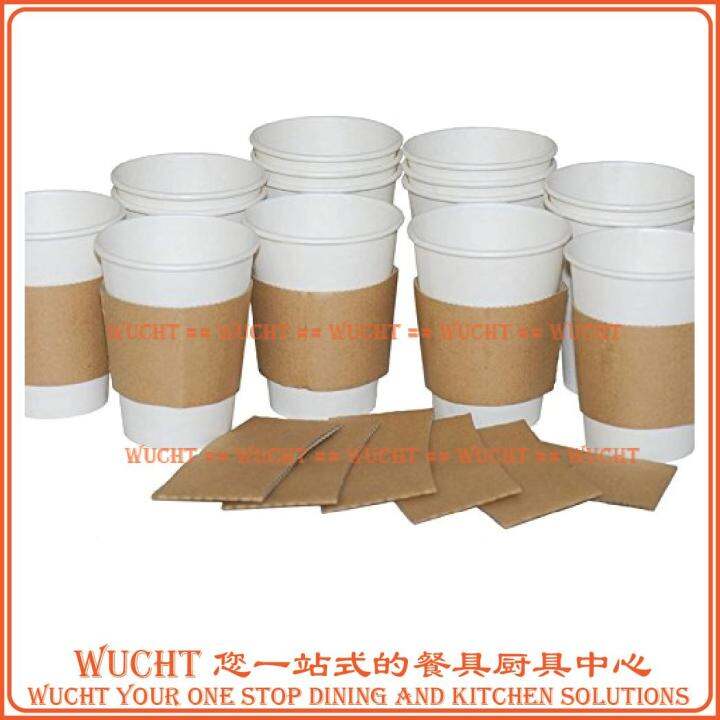 【WUCHT】Kraft Paper Cup Sleeve / Hot Cup Java Jacket , fit 8oz Paper Cup ...