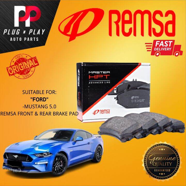 FORD MUSTANG 5.0 FRONT & REAR (DEPAN & BELAKANG) REMSA BRAKE PAD 100% ...