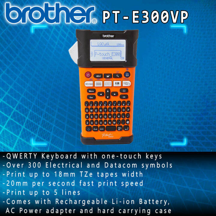 Brother Laminated Label Printer PT-E300VP Portable Industrial Handheld ...