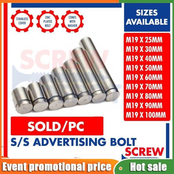 preferred19MM Stainless Advertising Bolt / Signage Bolt / Standoff ...