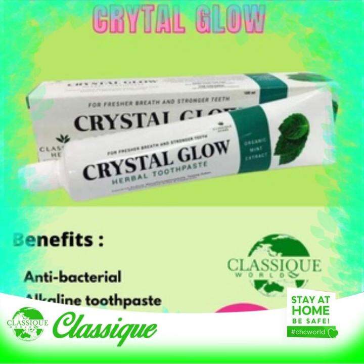 100% AUTHENTIC CRYSTAL GLOW HERBAL TOOTHPASTE BY CLASSIQUE Rich in ...
