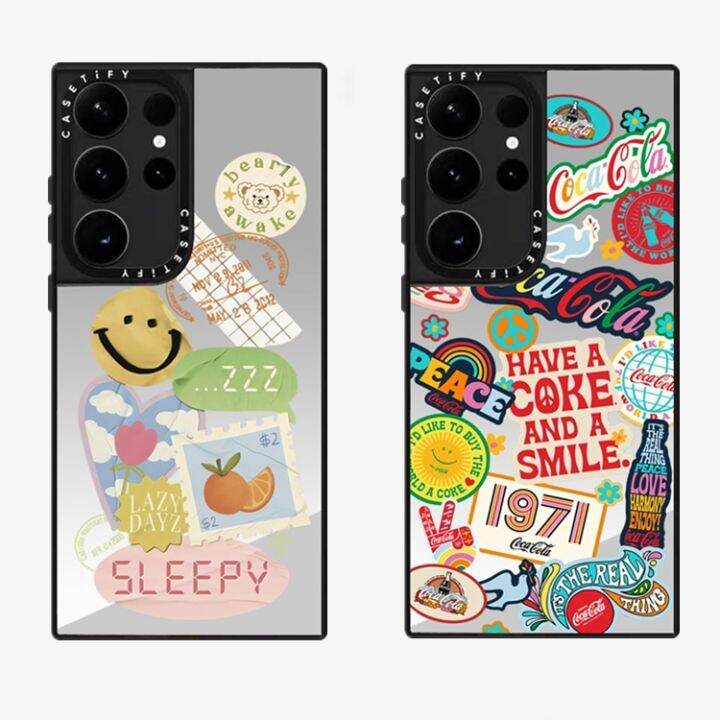 CASETiFY Coca Cola JISOO Sleepy Stickers Mirror Case For Samsung Galaxy ...