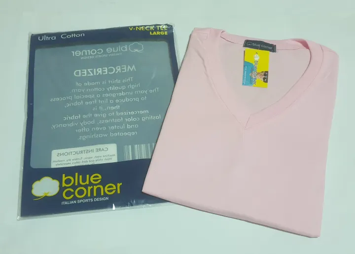 ORIGINAL Blue Corner V-neck Shirt ( LIGHT PINK ) | Lazada PH