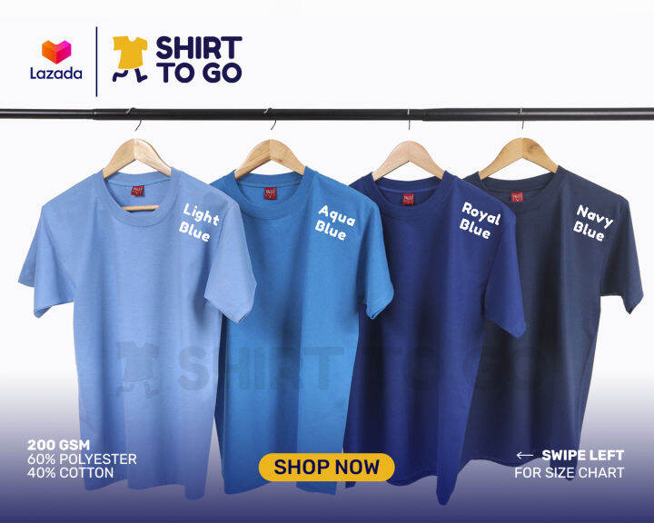 YALEX Plain T Shirt for Men and Women LIGHT BLUE AQUA BLUE ROYAL BLUE ...