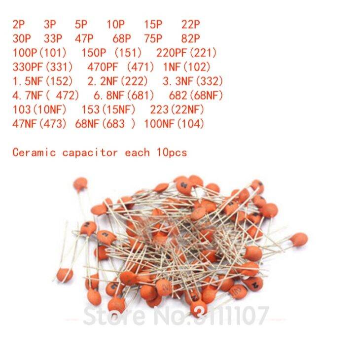 300 Buah/Lot Berbagai Macam Kit = = 300 Buah, Kapasitor Keramik, Paket ...