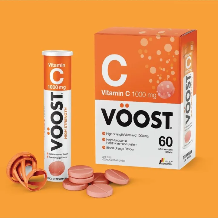 Voost Vitamin C 1000mg 3 หลอด60 เม็ดวิตามินซีเม็ดฟู่ Effervescent Exp ...