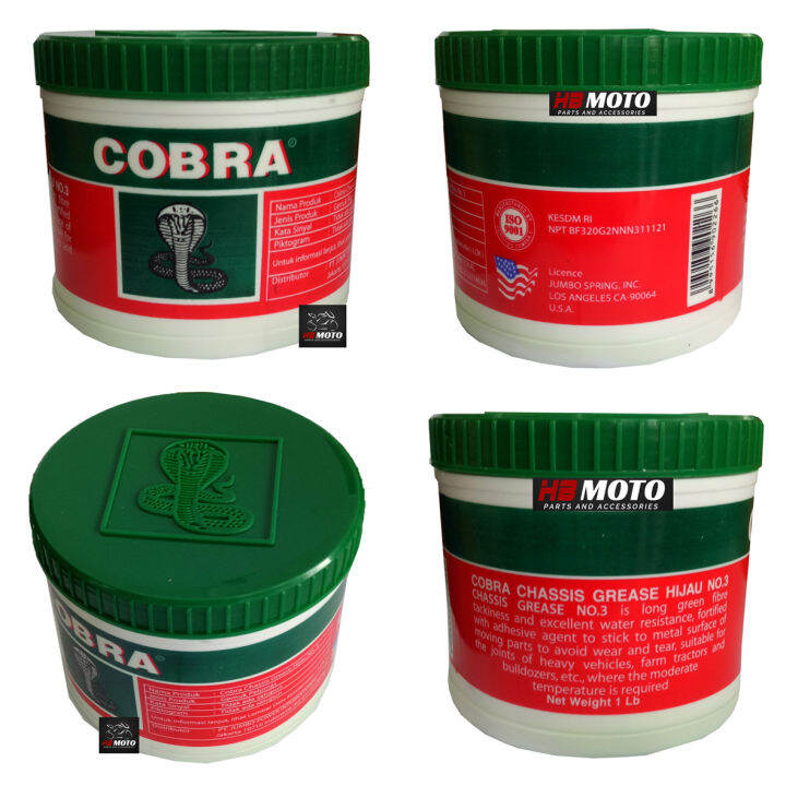 COBRA CHASSIS GREASE HIJAU N0 3 / MINYAK GEMUK / GEMUK PELUMAS / 1 LB ...
