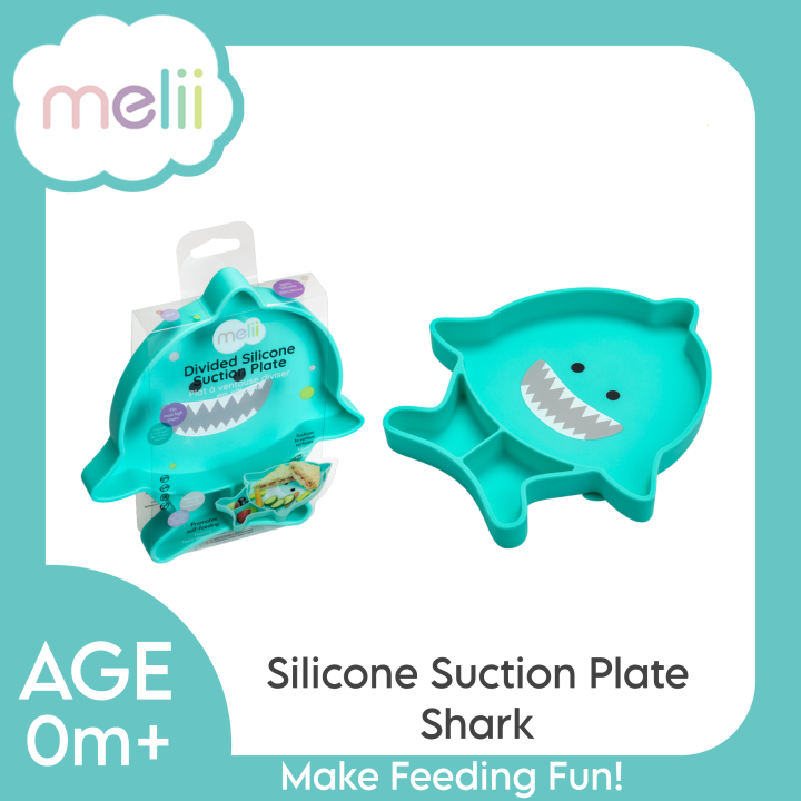 Melii Baby Silicone Divided Suction Plate (Shark) | Lazada PH