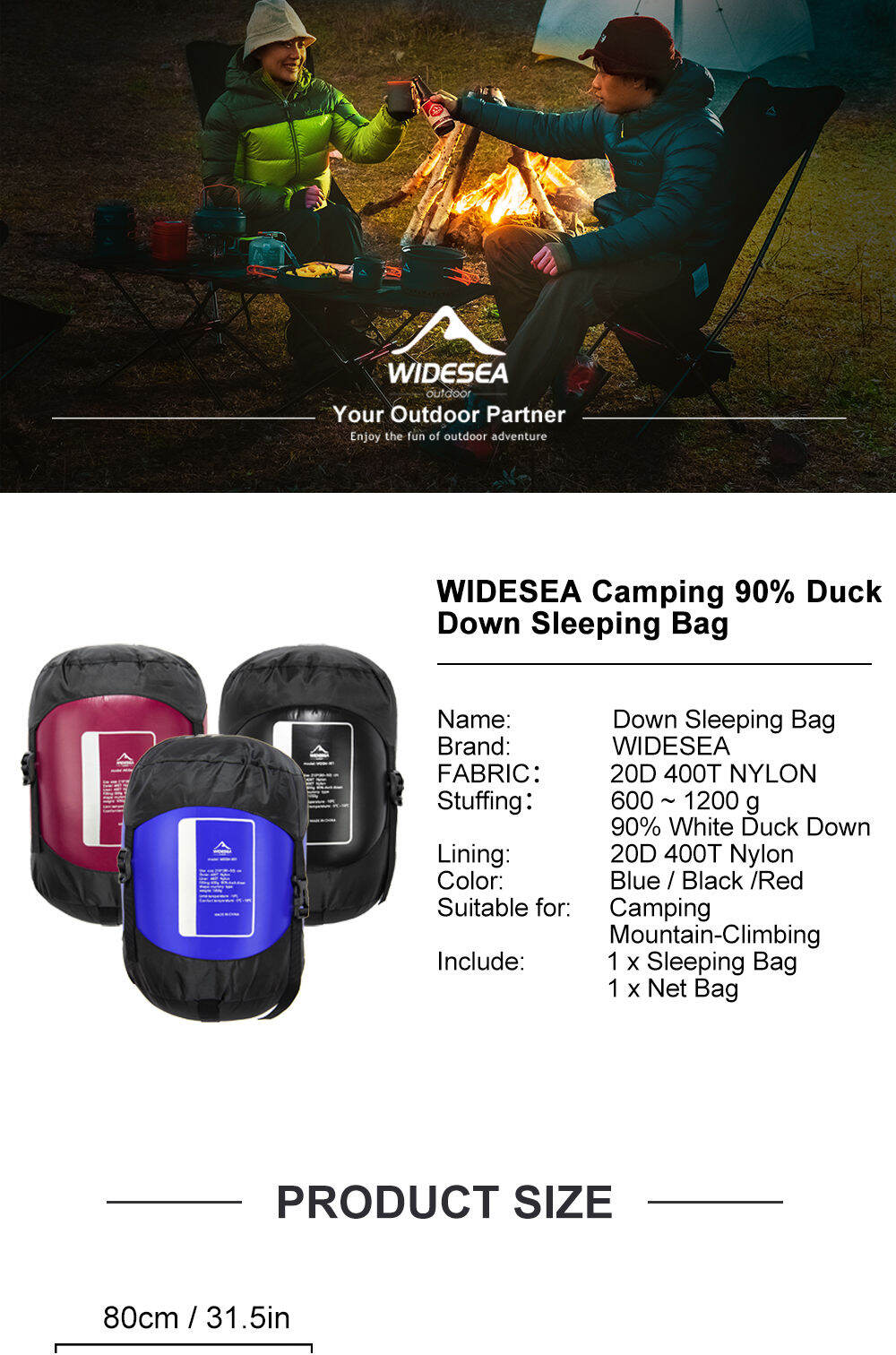 Widesea กระเป๋าเป้สะพายหลังถุงนอนคุณแม่เบาสำหรับกลางแจ้งและฤดูหนาวอุปกรณ์ยังชีพเป็ดลงอุปกรณ์ ...