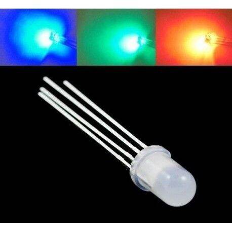 10x LED RGB Diffused Common Anode 5mm 4 Pin Tri Color Anoda 4p p 5 mm ...