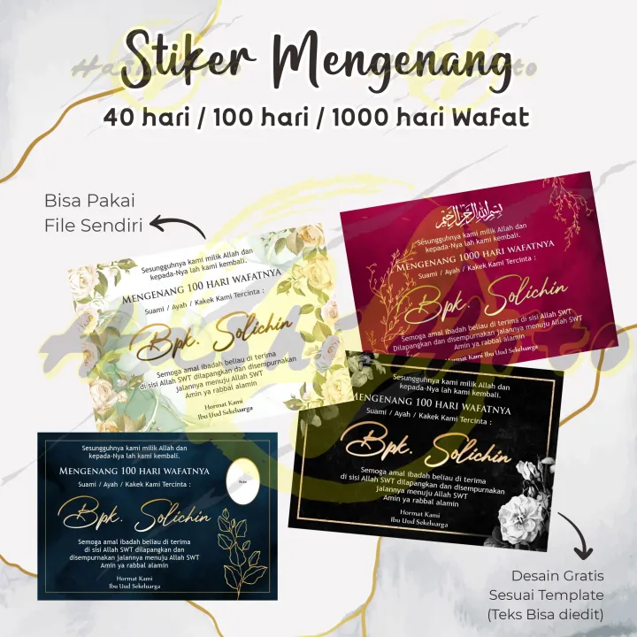 STIKER MENGENANG / STIKER WAFAT / STIKER 100 HARI / STIKER 40 HARI ...