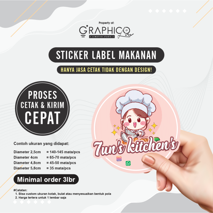 Stiker Label Makanan/Minuman - Vinyl (Custom Size) | Lazada Indonesia