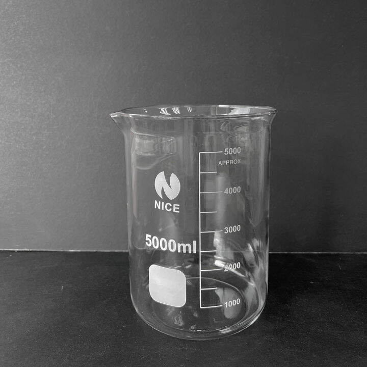[Ready Stock] NICE® Glass Beaker Borosilicate Glass Low Form 5000ml | Lazada