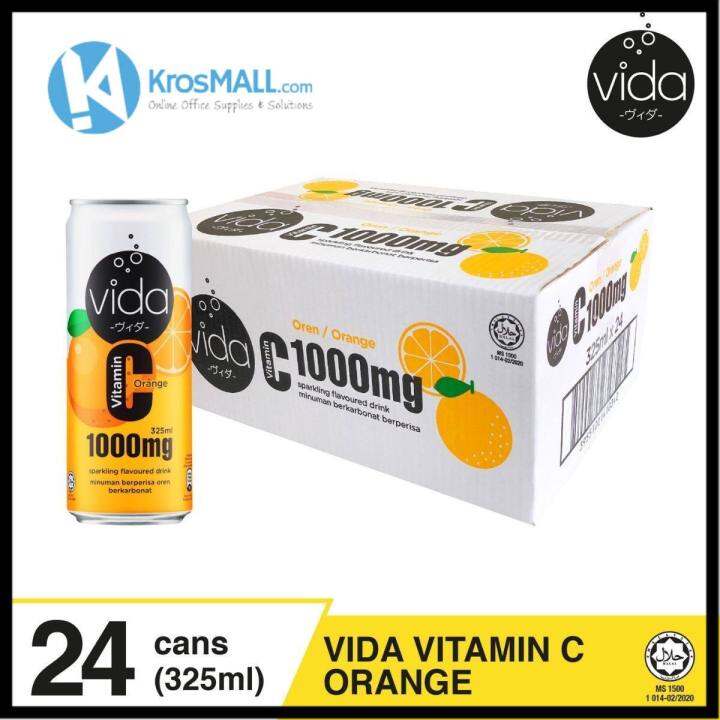 VIDA Vitamin C - Orange Flavour (325ml x 24 Cans/1 Carton) | Lazada