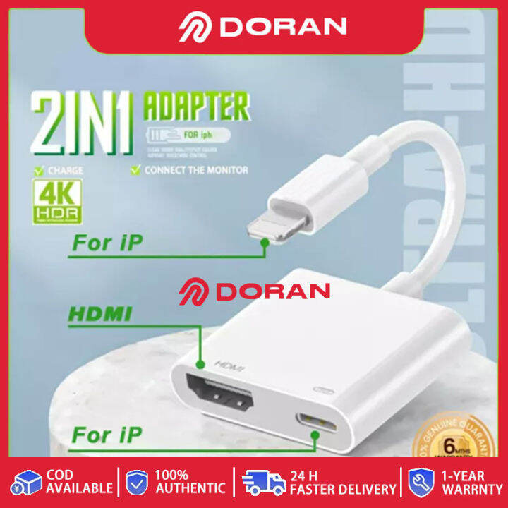 HDMI adapter for phone 2 IN 1 Dual Port iPh to HDMI 1080P Multi ...