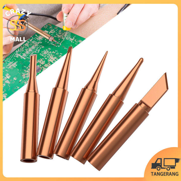 5 PCS Ujung Solder Logam Tembaga Mata Solder Station Tembaga Murni Mata ...