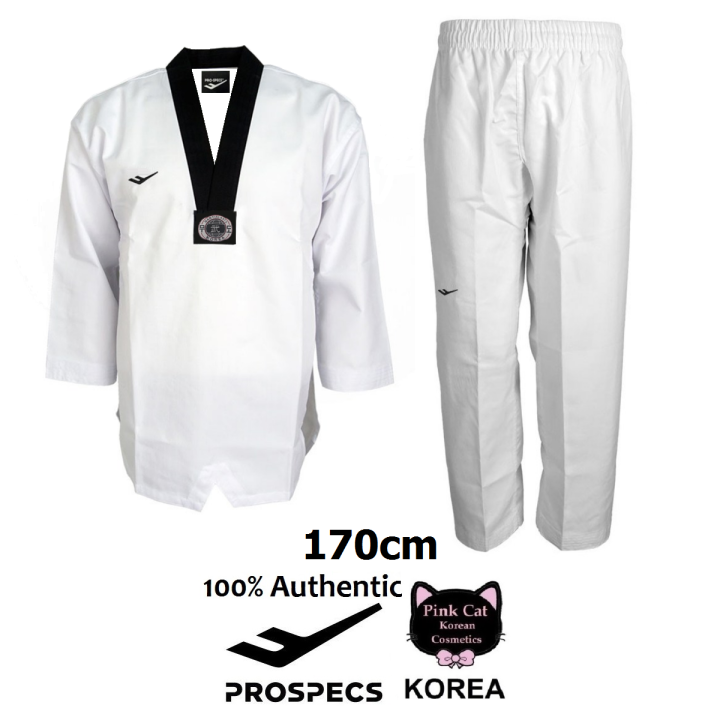 PROSPECS Martial Arts Taekwondo Uniform White / Black 170cm | Lazada PH
