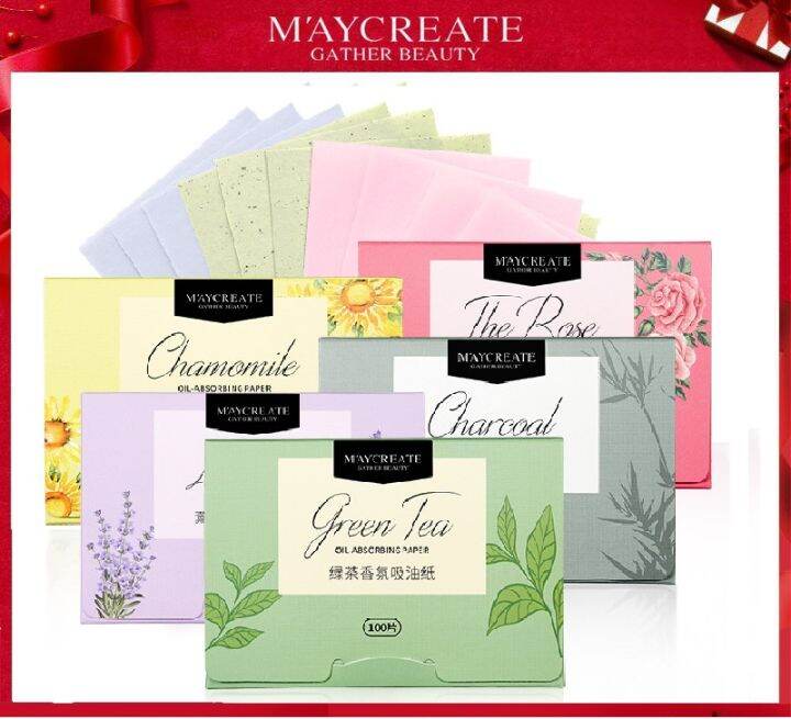 【MAYCREATE】100pcs Facial Oil Absorbing Paper Blotting Sheets Face ...