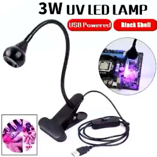 LED USB Clip Lamp Money Detect Light UV Light Nail dryer Violet Light ...