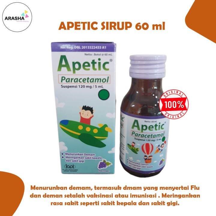 APETIC SIRUP 60 ml - Obat Demam Anak - Meringankan Sakit Kepala Dan ...