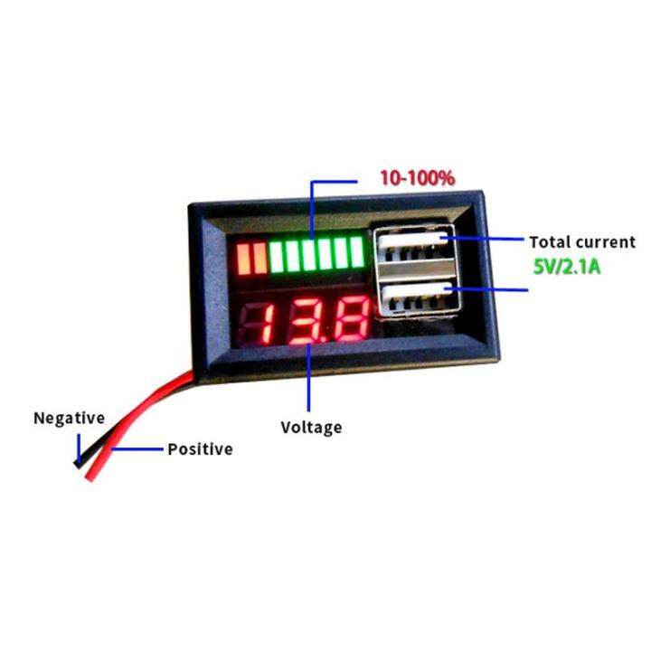 LCX Red Led Digital Display Voltmeter Mini Voltage Meter Volt Tester ...