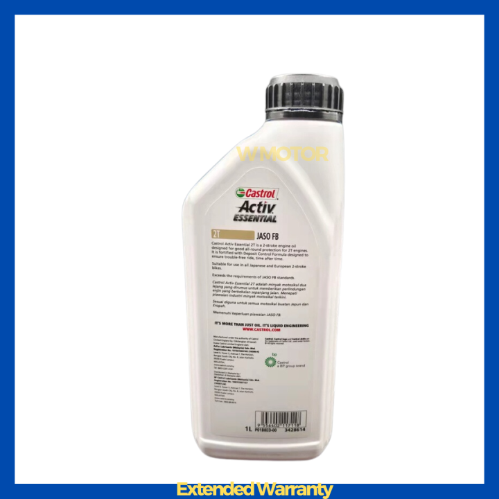 CASTROL ACTIV ESSENTIAL 2T 100% original 1 LITRE JASO FC 100% ORIGINAL ...