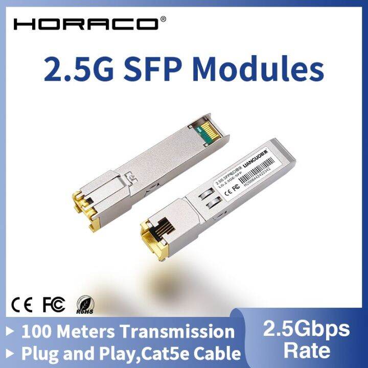 HORACO 2.5G SFP โมดูล2500เมตรพอร์ตออฟติคัลหันไป RJ45พอร์ตอิเทอร์เน็ตกิกะบิต1000เมตรบอร์ด ...