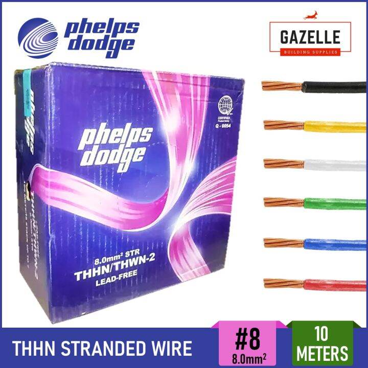 Phelps Dodge THHN / THWN-2 Stranded Wire Gauge #8 8mm2 (Per 10 Meters) Copper Lead Free | Lazada PH
