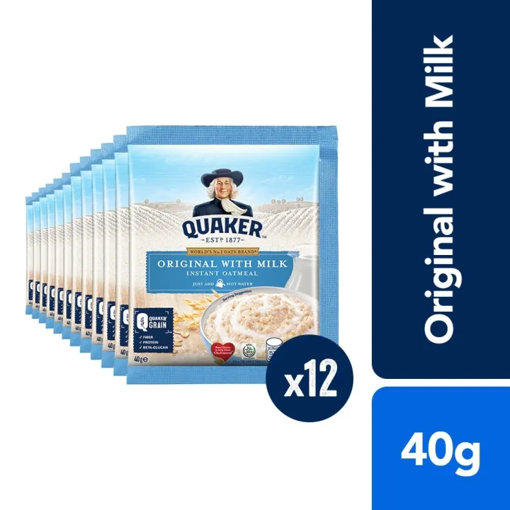 Quaker Flavored Oatmeal Original with Milk 40g (Pack of 12) | Lazada PH