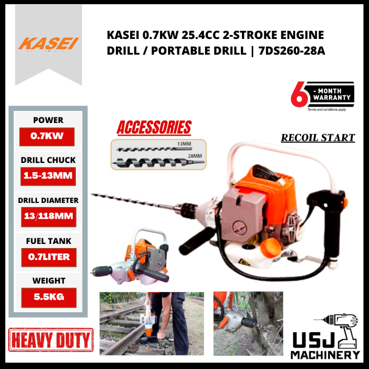 KASEI 0.7KW 25.4CC Portable Engine Drill For Oil Palm Tree Injection ...