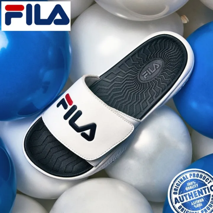 FILA Taper Slide 1SM00559-147 White Velcro Slide Slippers | Lazada PH