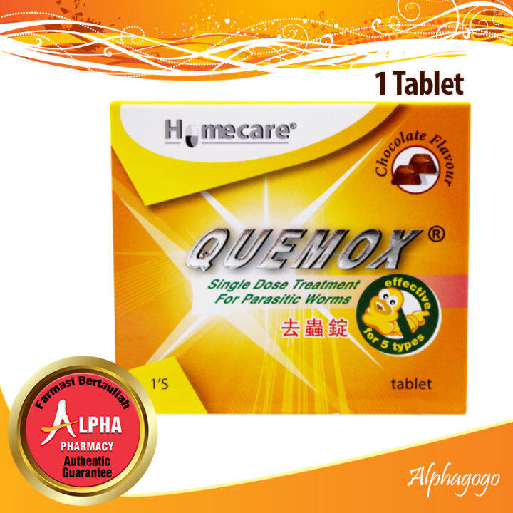 QUEMOX Parasitic Worms Tablet (Ubat Cacing / 蛔虫药 ) 1 Tablet | Lazada