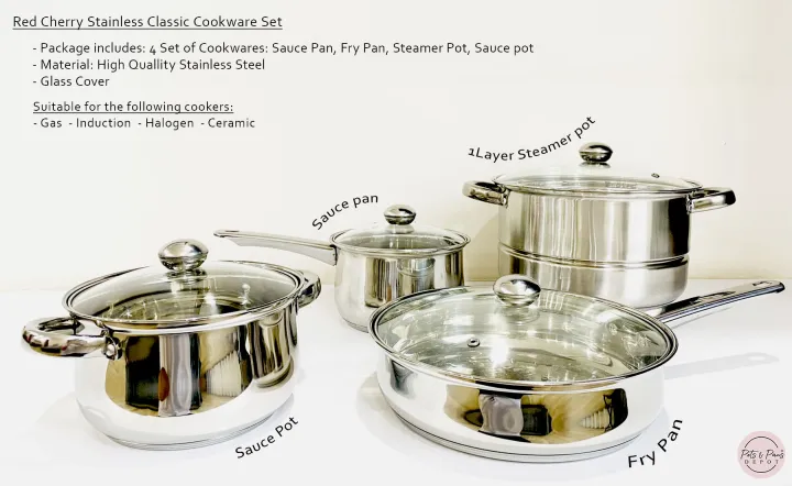 Red Cherry Stainless Classic Cookware Set | Lazada PH
