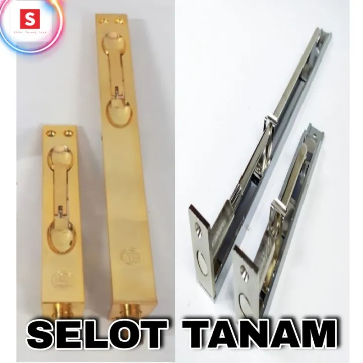Selot Grendel Tanam Pintu Dua (Putih/Kuning) | Lazada Indonesia