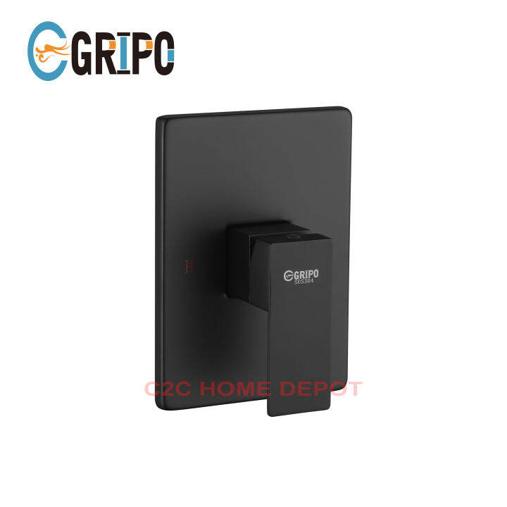 GRIPO High End Square Matte Black Brass Shower Valve Single Cold GP757 ...
